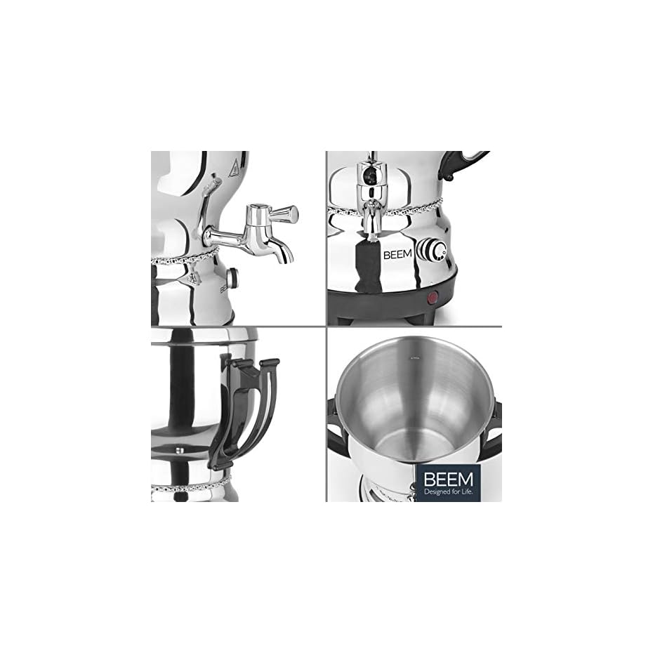 BEEM Tea-Classic Samowar - 3L | Edelstahl/Schwarz | großer Teekocher ...