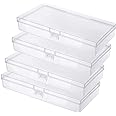Amazon.com: Gebildet 4 Pcs Clear Plastic Storage Box, Rectangular Containers Case with Lid, for ...