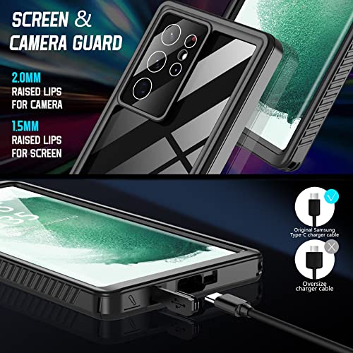 Nineasy for Samsung Galaxy S22 Ultra Case Waterproof, with Built in Sensitive Screen Protector ...