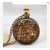 Amazon.com: Library Book Necklace, Book Pendant, book Jewelry, gift for ...