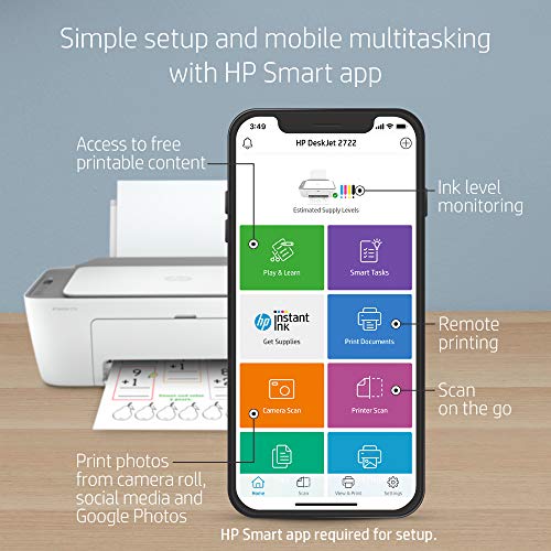 HP DeskJet Series All-in-One Wireless Color Inkjet Printer - 3-in-1 ...