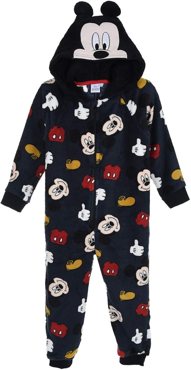 Disney Mickey Mouse Hooded Fleece Onesie - Blue, 3/4/6/8 Years - Blue ...