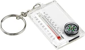 Mini Pocket Thermometer Compass Keychain, Outdoor Camping Hiking Gear ...