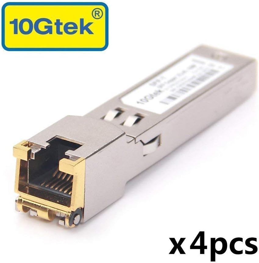 10Gtek [4 Pack] Gigabit Module SFP RJ45 Copper, 1000Base-T SFP Transceiver, Compatible pour ...