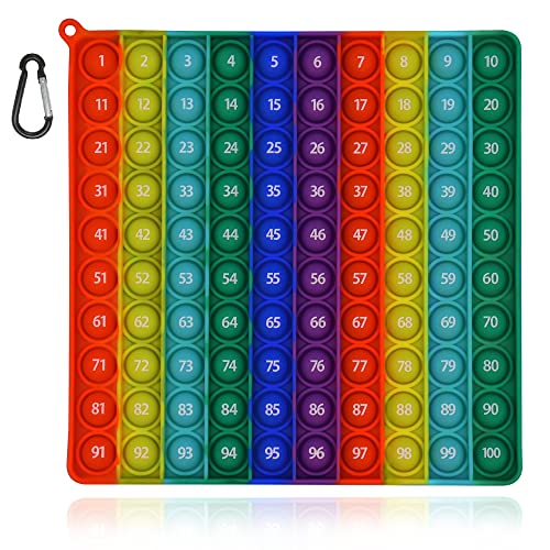 Number 1 to 100 Pop it, Number Math Toys Pop Rainbow Math Square ...