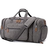 Amazon.com | Gonex Canvas Duffel Weekender Bag with Shoe Compartment 42L Overnight Travel Tote ...