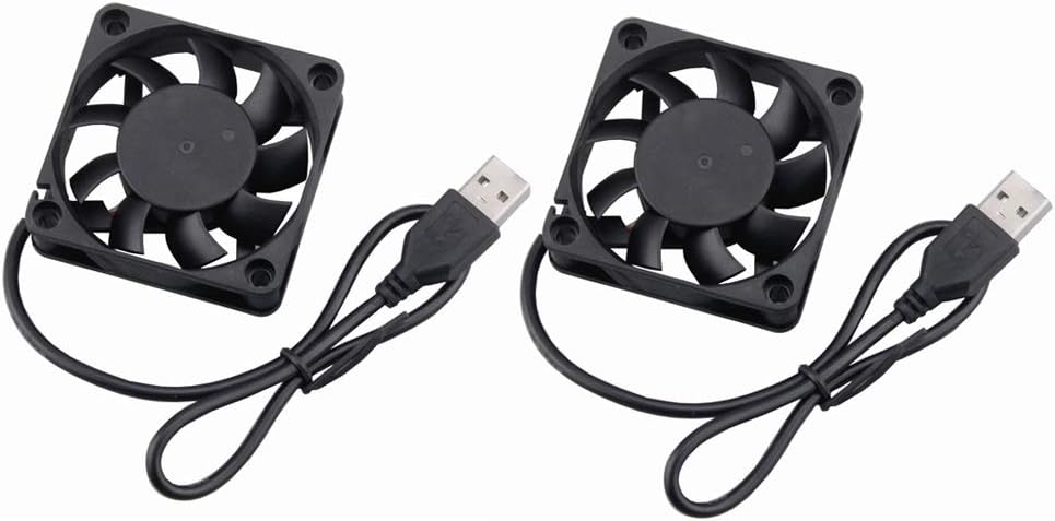 GDSTIME 5V USB Fan 60mm, 2 Pack 60x60x15mm Brushless DC Cooling Fan ...