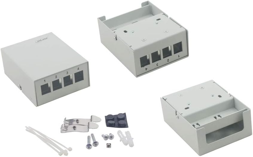 InLine® Patch panel box surface-mounted for 4x Keystone RJ45, metal ...