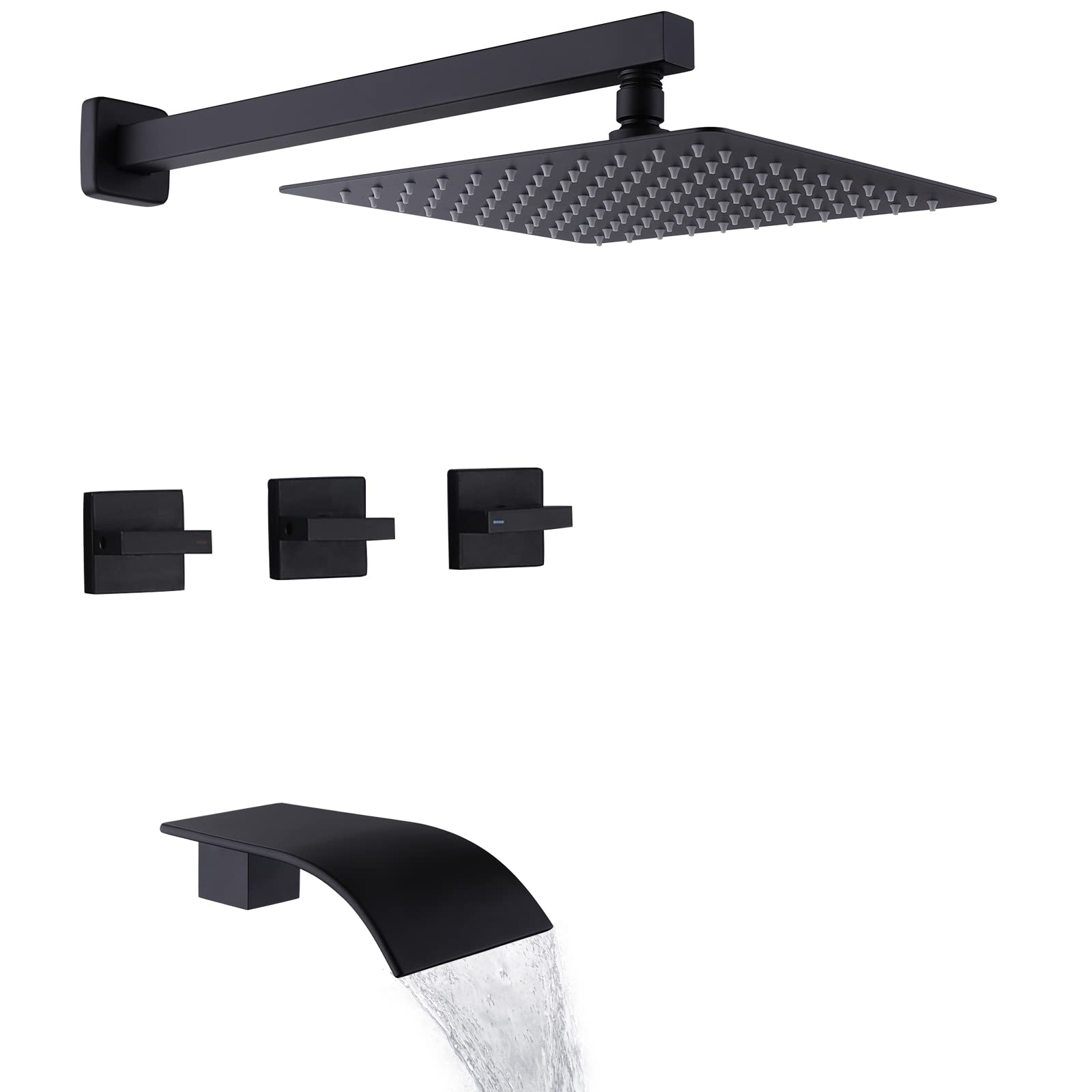 FSCEPIXI 3 Handles Tub Shower Faucet,Shower Faucet Set with Waterfall ...