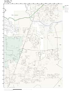 Amazon.com: ZIP Code Wall Map of Humble, TX ZIP Code Map Laminated ...