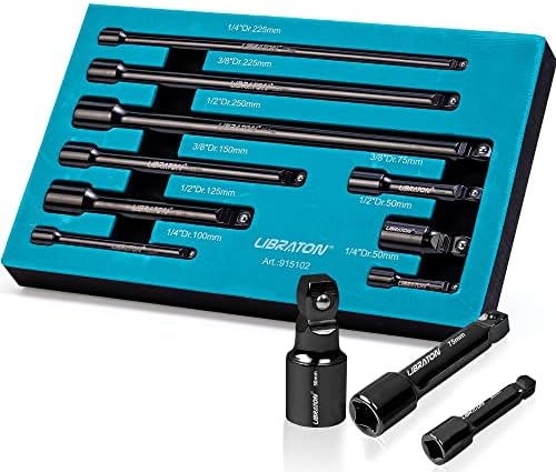 Libraton Wobble Extension Bar Set 9PCs, 1/4 3/8" 1/2" Drive Socket ...