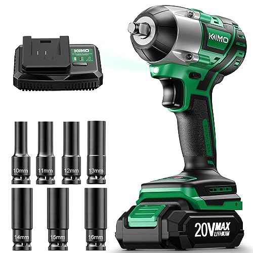 KIMO 20V Cordless Impact Wrench Set, Brushless High Torque Impact ...