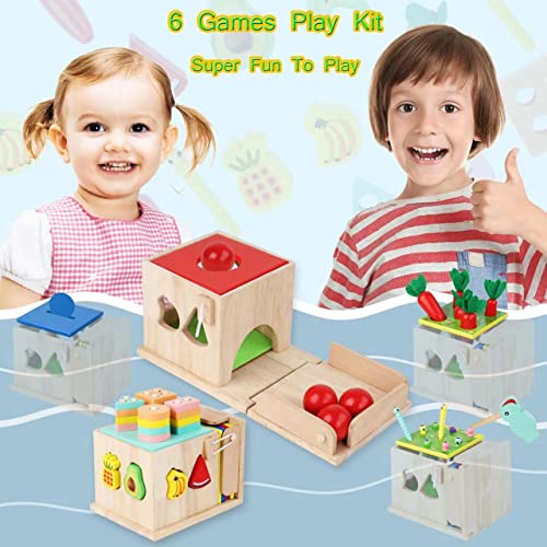 6 in 1 Montessori Toys for 1 2 3 Year Old Boy Girl, Play Kit Includes ...