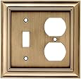 allen + roth 2-Gang Antique Brass Combination Metal Wall Plate- 0140798 ...