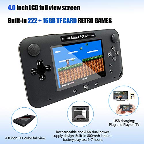 EASEGMER 16 Bit Handheld Games Built-in 2000+ Classic Retro Games 4 ...
