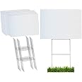Amazon.com : Durable Blank Corrugated White Yard Sign Kit Includes 10 ...
