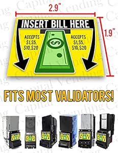 Amazon.com: Universal "Insert Bill Here" "Accepts $1,$5,$10,$20" Dollar ...