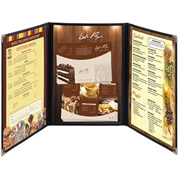 Amazon.com: Displays2go TPCMUFDR14 Tri-Fold Menu Covers (Set of 10), 8. ...