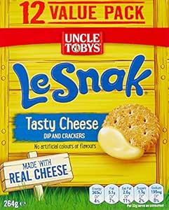 UNCLE TOBYS Le Snak Tasty Cheese Dip & Crackers Value Pack, 1 Box of 12 ...