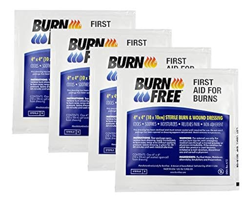 Nateuiy Burn Free Pain Relieving Gel Dressing 4" x 4" Sterile Burn ...
