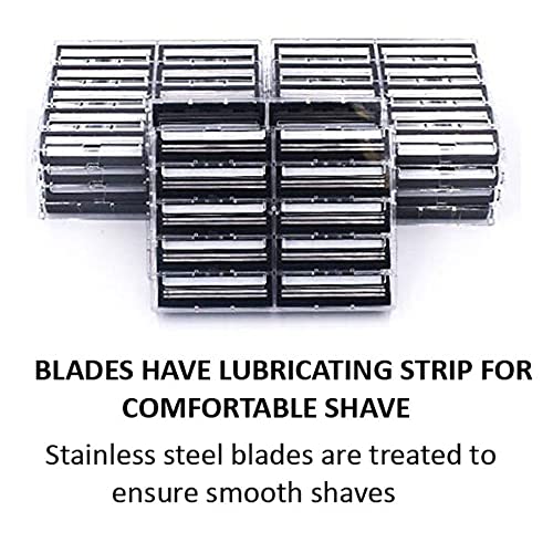 100 Taconic Shave Twin Blade Razor Cartridges with Lubricating Strip ...