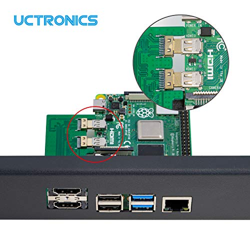 UCTRONICS for Raspberry Pi Rack with Micro HDMI Adapter Boards, 19" 1U ...