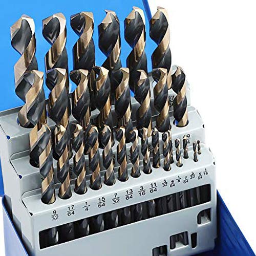 COMOWARE 29 Piece Drill Bit Set High Speed Steel Black And Gold Finish