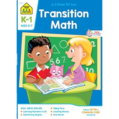 Buy School Zone - Transition Math K-1 Workbook - 64 Pages, Ages 5 to 7 ...