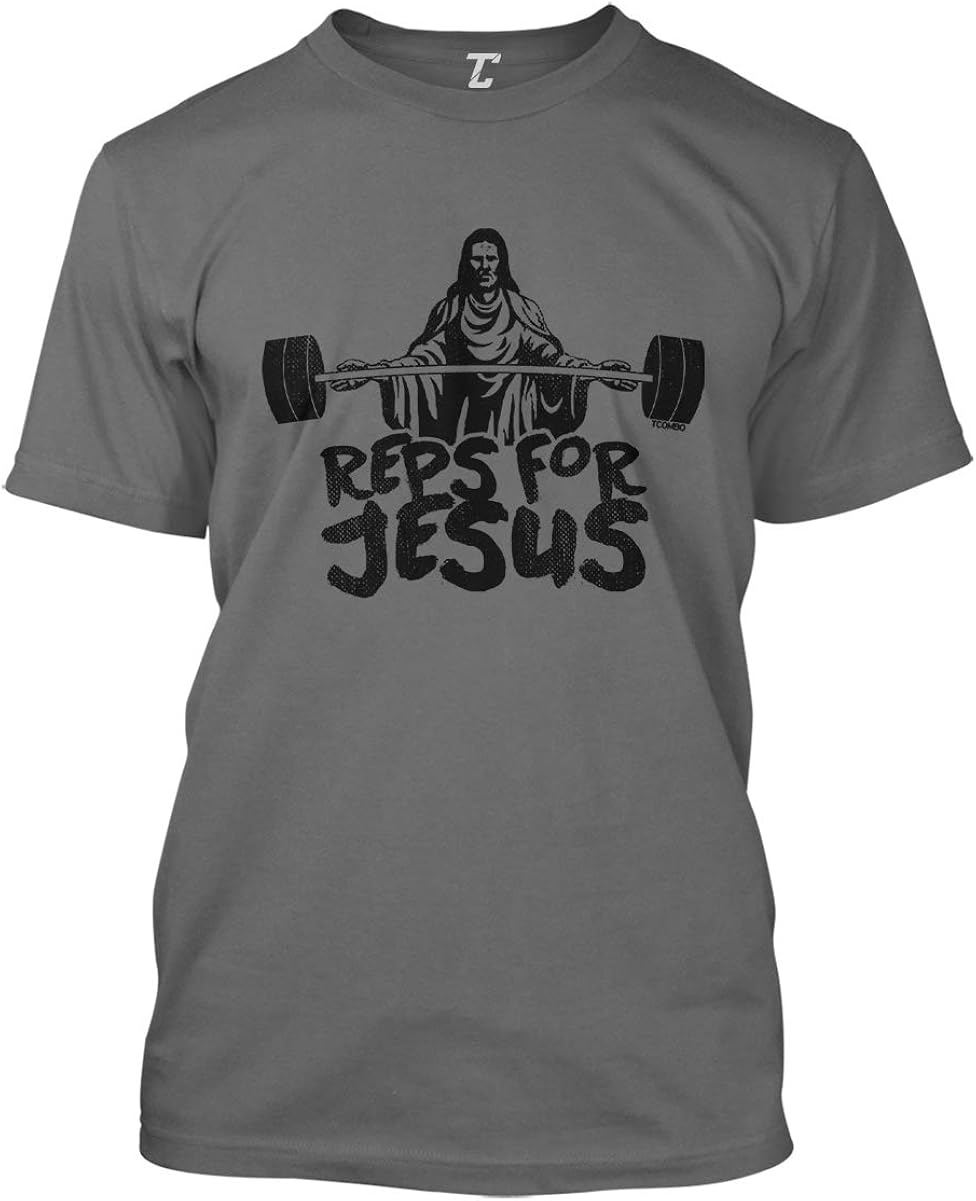 Amazon.com: Reps for Jesus - Gym Workout Bodybuilder Men's T-Shirt ...