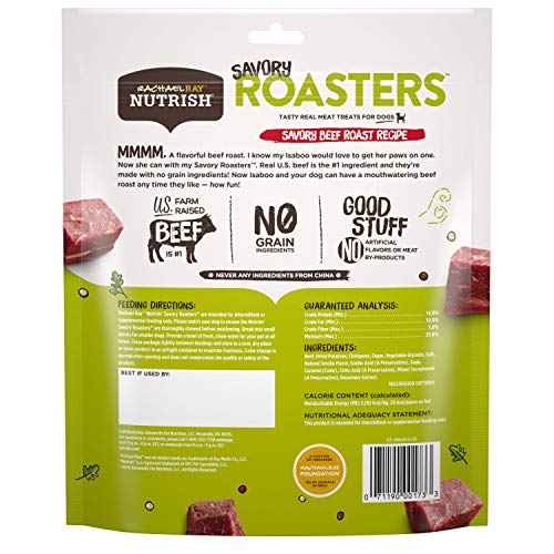 Rachael Ray Nutrish Savory Roasters Grain Free Dog Treats, Savory Beef ...