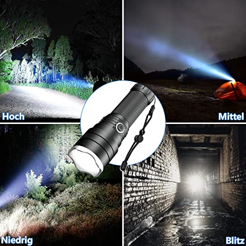 BERCOL Rechargeable Flashlights High Lumens, 100000 Lumen Bright LED ...