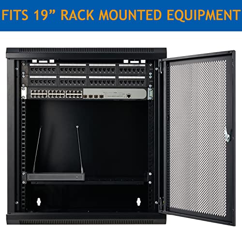 Tedgetal 9U Wall Mount Server Cabinet Network Rack Vented Enclosure ...