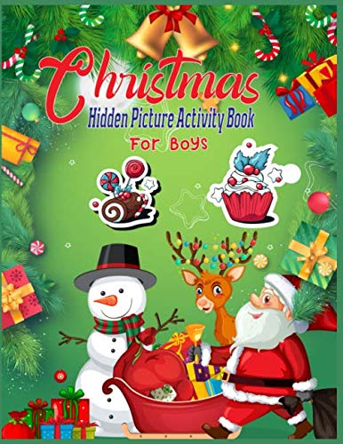 Christmas Hidden Picture Activity Book For Boys: Christmas Hidden ...