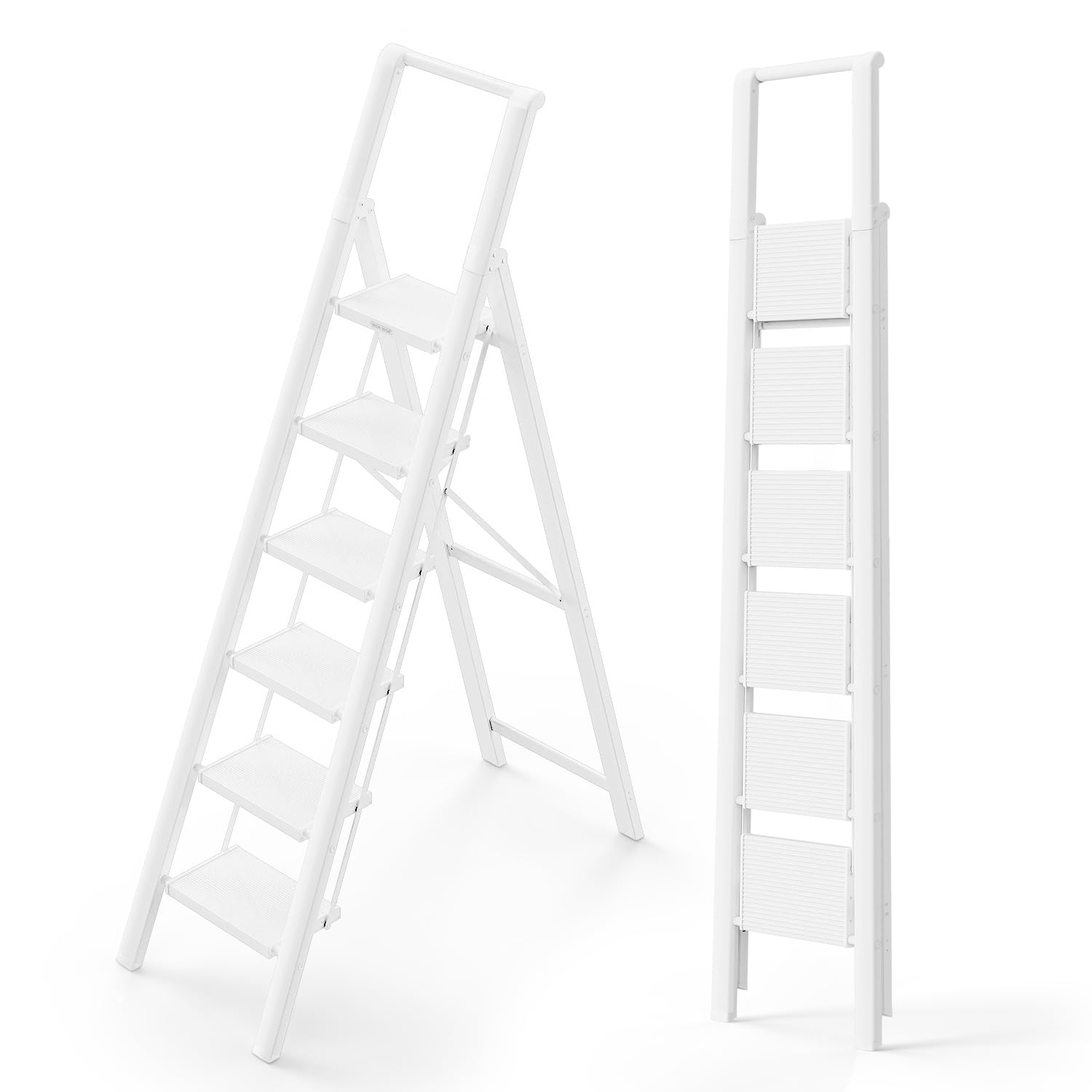WOA WOA 6 Step Ladder, Lightweight Folding ladders with Wide Pedals ...