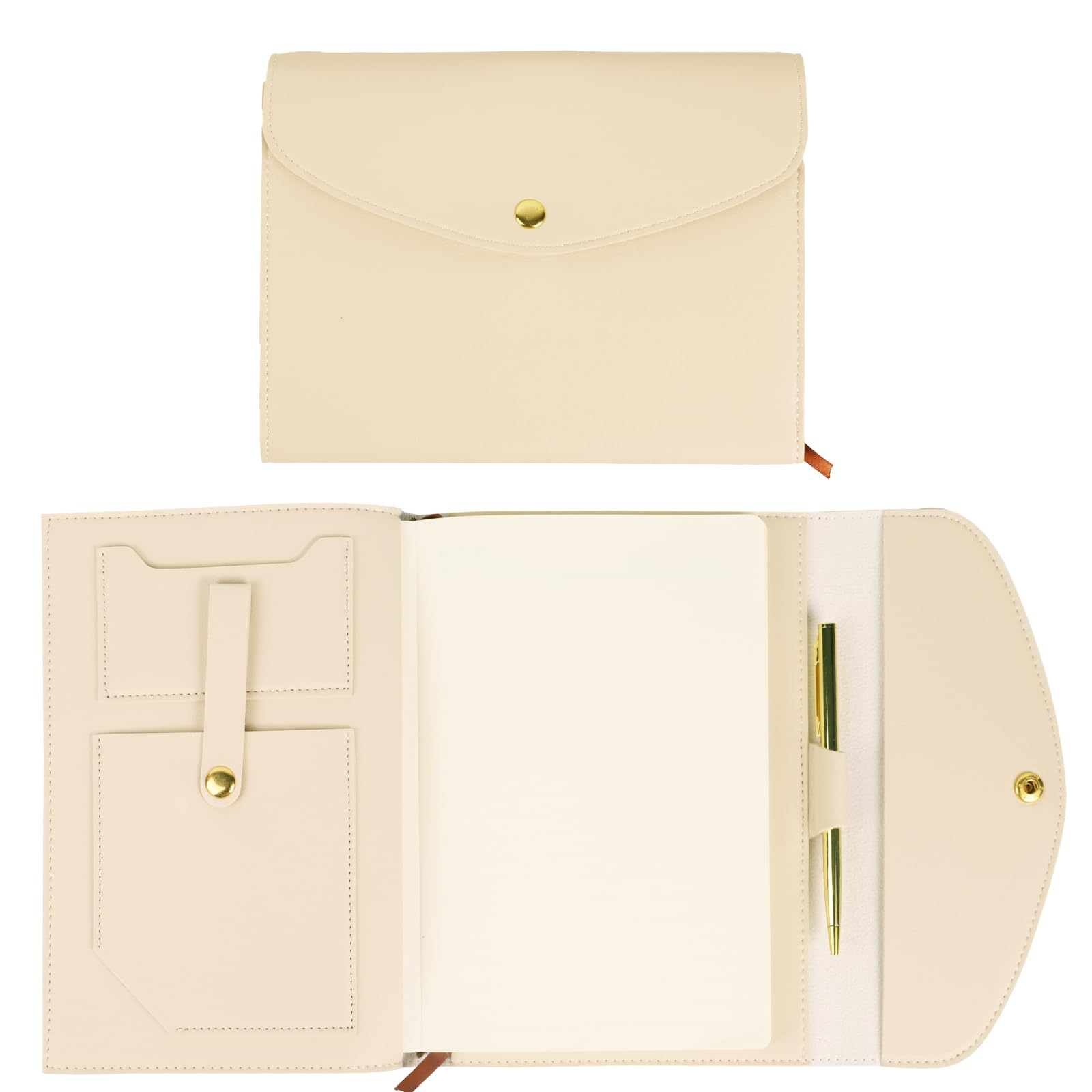 Koqye A5 Planner Cover - PU Leather Tri-Fold Notebook Cover Includes ...