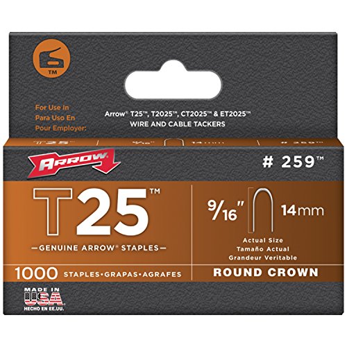 Arrow Fastener 259 Genuine T25/T2025 9/16-Inch Staples, 1,000-Pack in ...