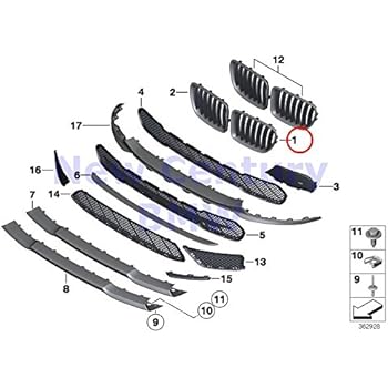 Amazon.com: Genuine BMW F80 Front Radiator Kidney Black M Grille Left ...