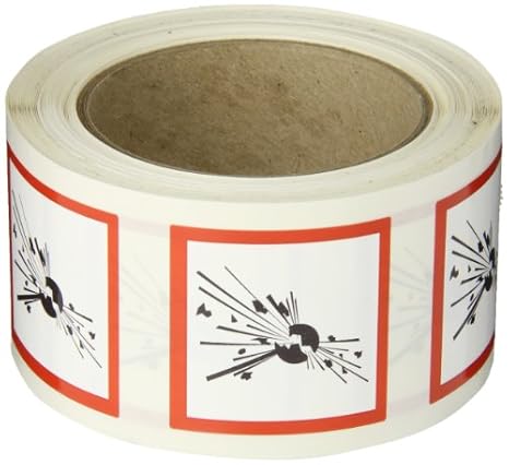 Accuform LZH613EV5 GHS Pictogram Label, Exploding Bomb, 2" Length x 2 ...