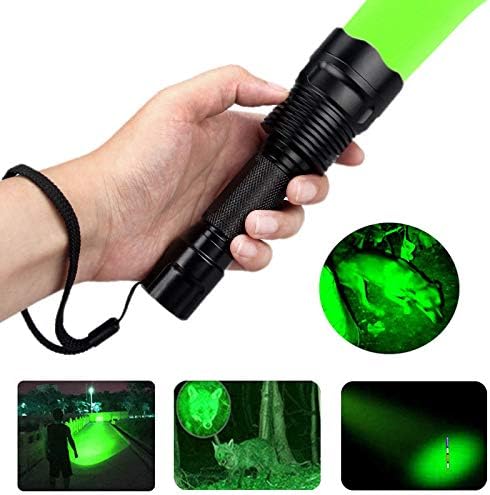 Green Hunting Torch, 500 Lumen 250 Yards LED Green Light Flashlight ...
