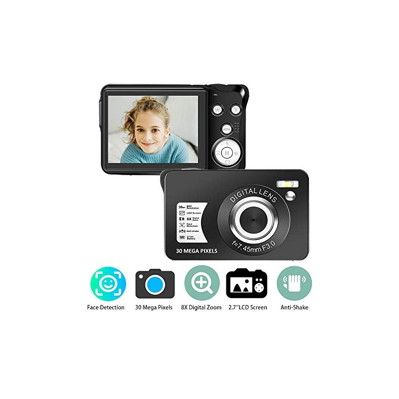 30 Mega Pixels Digital Camera 2.7 Inch HD Camera Rechargeable Mini ...