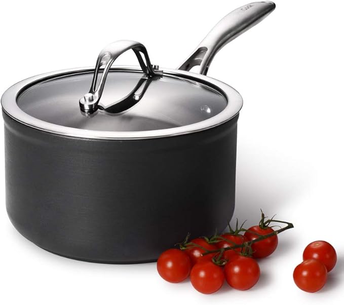ProCook Professional Anodised Non-Stick Saucepan with Lid - 18cm / 2.5L ...