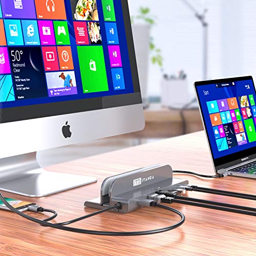 Laptop Docking Station, USB C Laptop Hub Vertical Desktop Stand Station ...