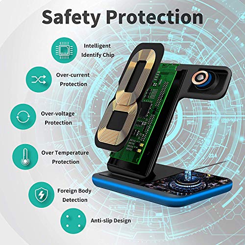 Torteco 3 in 1 Wireless Charger, Qi Fast Charger for Phone Watch ...