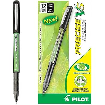 Pilot Precise V5, Bolígrafo, Tinta Líquida Negra, Doce Piezas (35334 ...