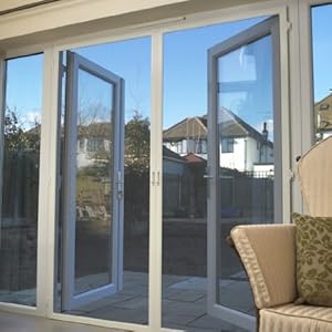 French Door Fly Screen - Hinged White with Insect Mesh: Amazon.co.uk ...