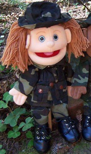 Girl Army Soldier Glove Puppet in Kuwait | Whizz Hand Puppets