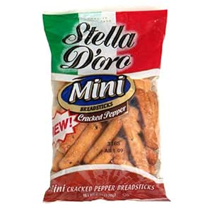Amazon.com: Stella D'Oro Mini Breadsticks, Cracked Pepper, 6-Ounce ...