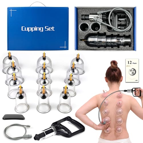 DEFUNX Cupping Therapy Set,12 Therapy Cups Cupping Set with Pump ...