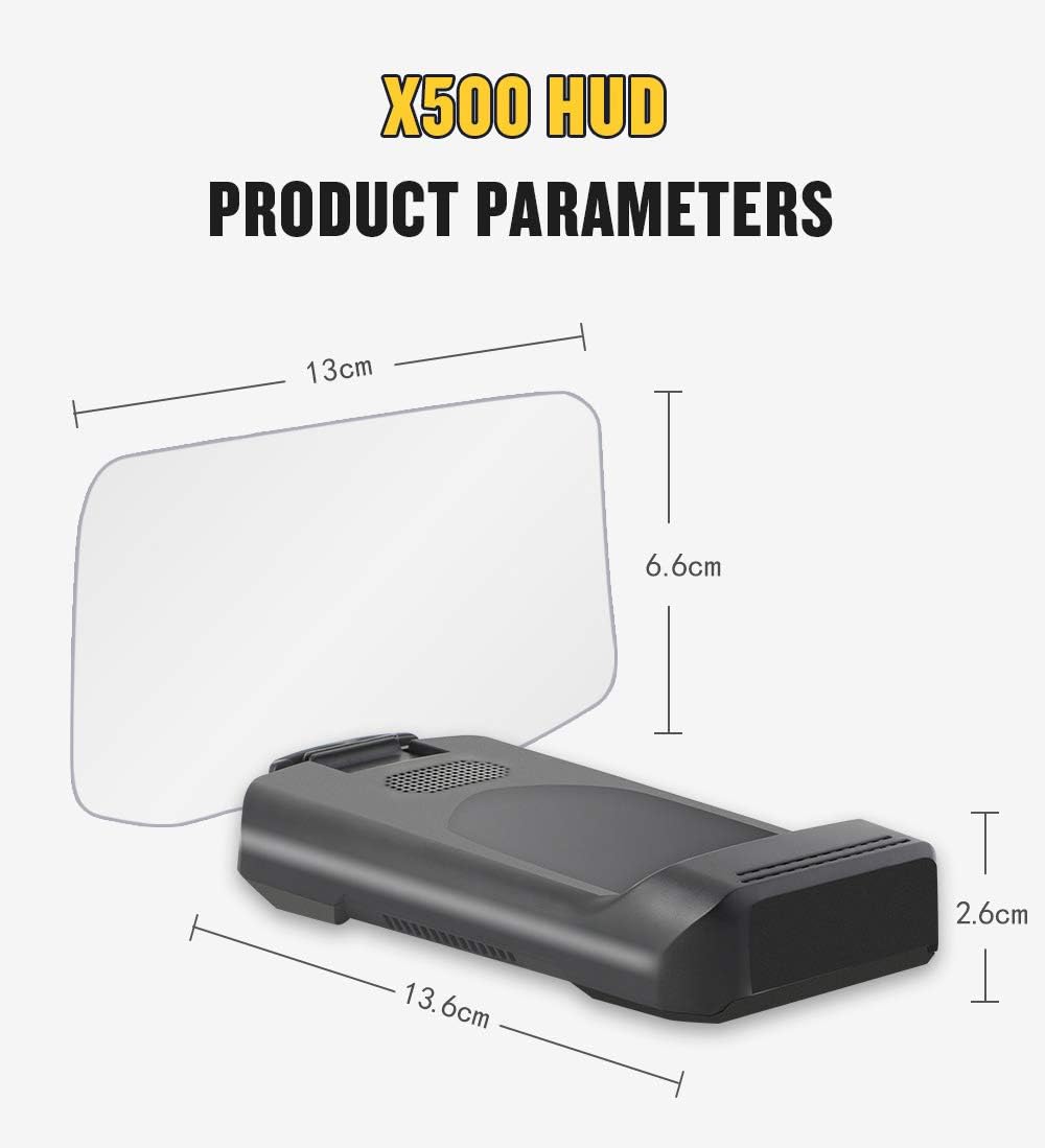 AUTOOL. X500 Car Overhead Video Display, HUD OBD2 Suspended Virtual ...