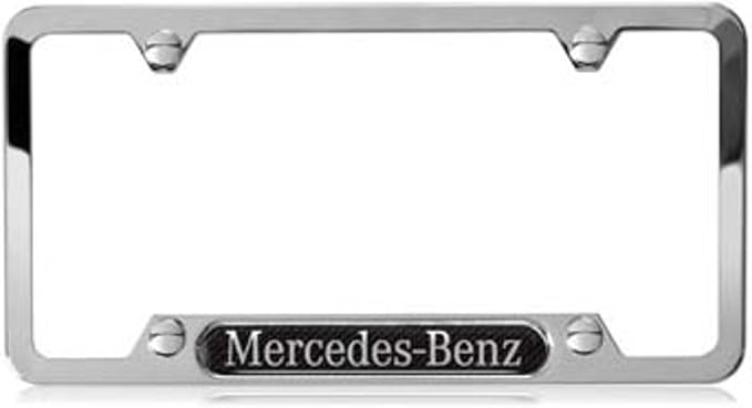 Amazon.com: Genuine Mercedes-Benz License Plate Frame Stainless Steel ...